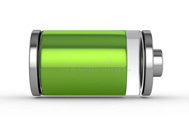 Batería llena y baja ilustración del vector. Ilustración de concepto ...