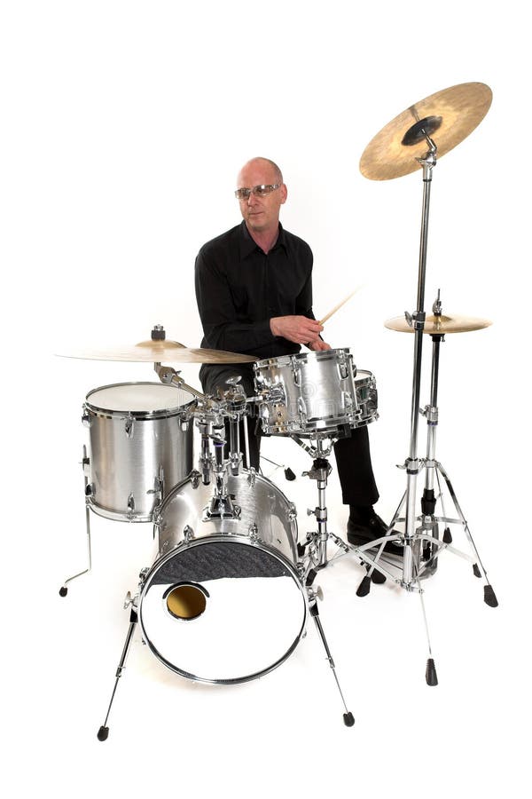 Baterista em branco imagem de stock. Imagem de entretenimento - 3378333