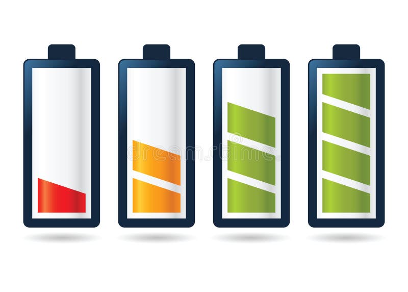 Batery Power Life Stages Icon Stock Vector - Illustration of charging ...