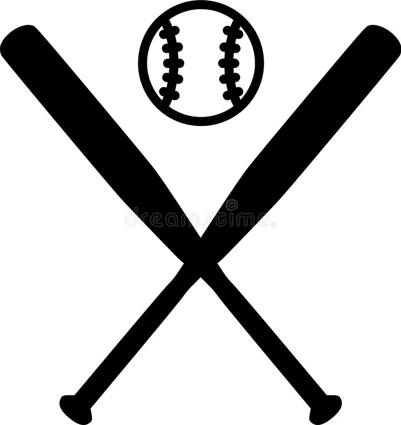 Bates De Béisbol Con La Bola Ilustración del Vector - Ilustración de ...