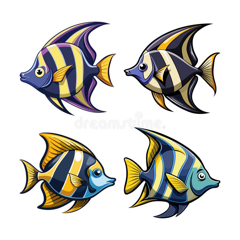 Batfish with Unique Realistic Coloration Stock Vector - Illustration of ...