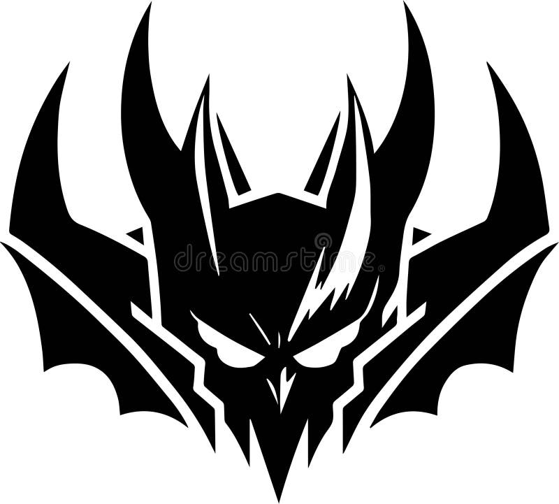 Skull with Wings. Angry Bat, Dragon Vector Gaming Logo Stock Vector ...
