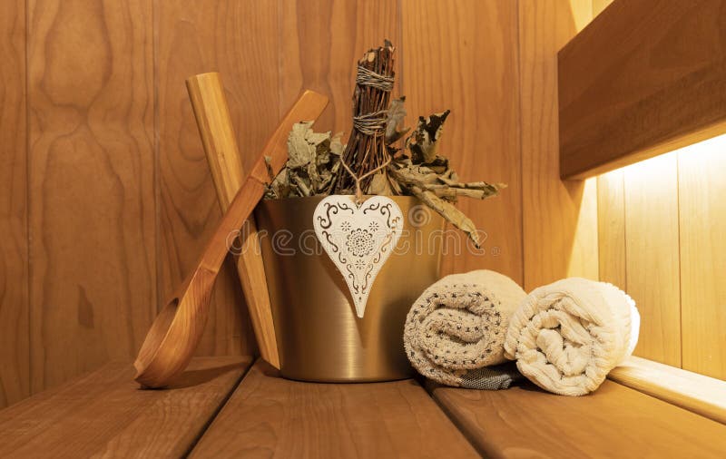 Sauna Valentines Day stock image. Image of broom, relax - 267214025