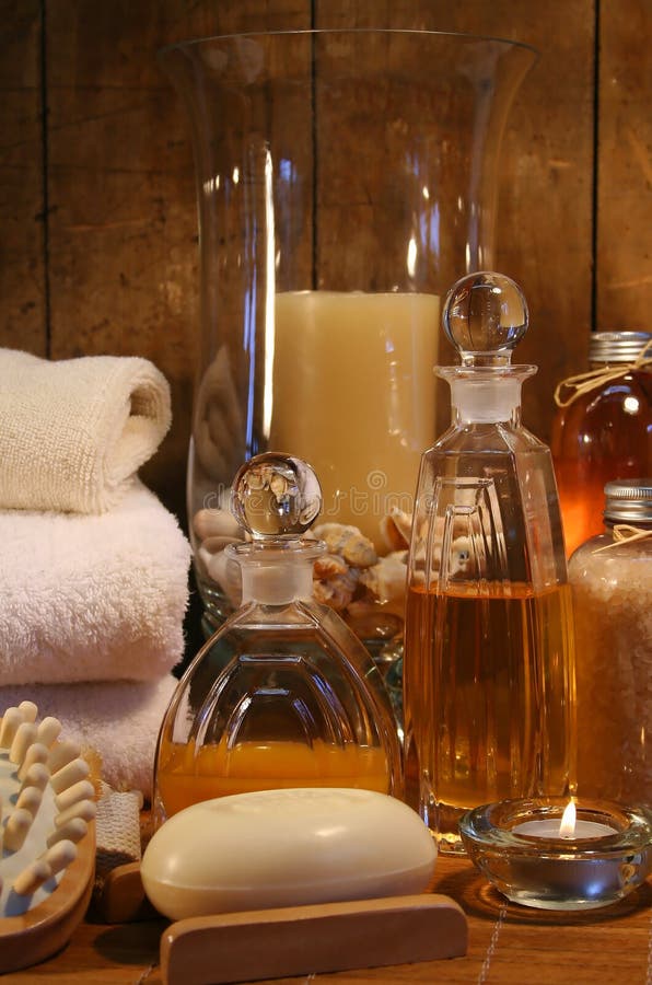 Bath Accessories and Products Stock Photo - Image of candles, brush: 748148