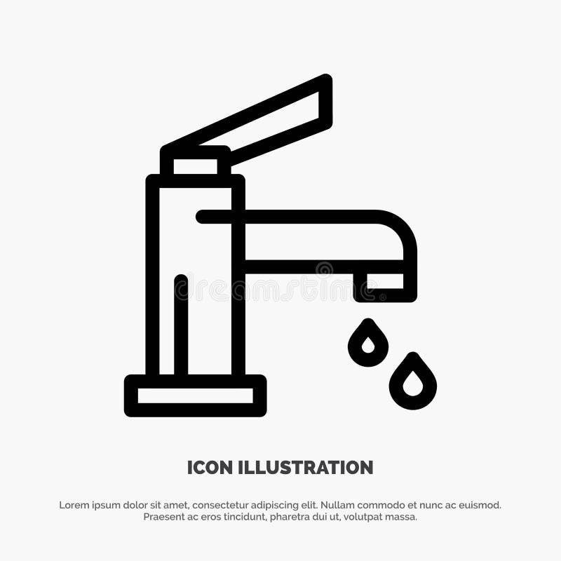 Bath, Bathroom, Cleaning, Faucet, Shower Line Icon Vector Stock Vector ...