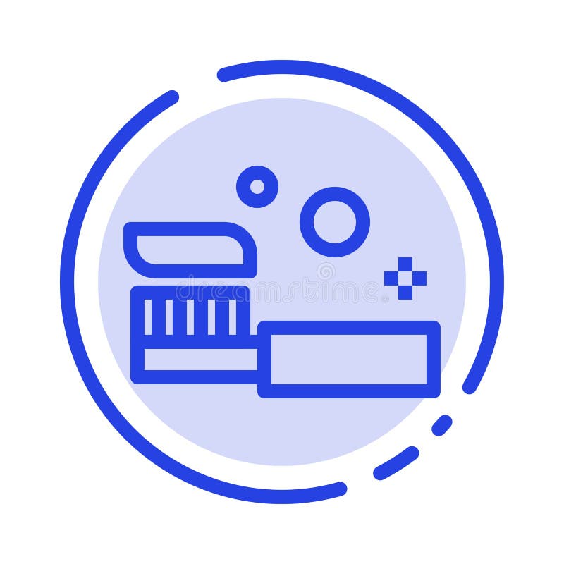 Bath, Bathroom, Cleaning, Shower, Toothbrush Blue Dotted Line Line Icon ...