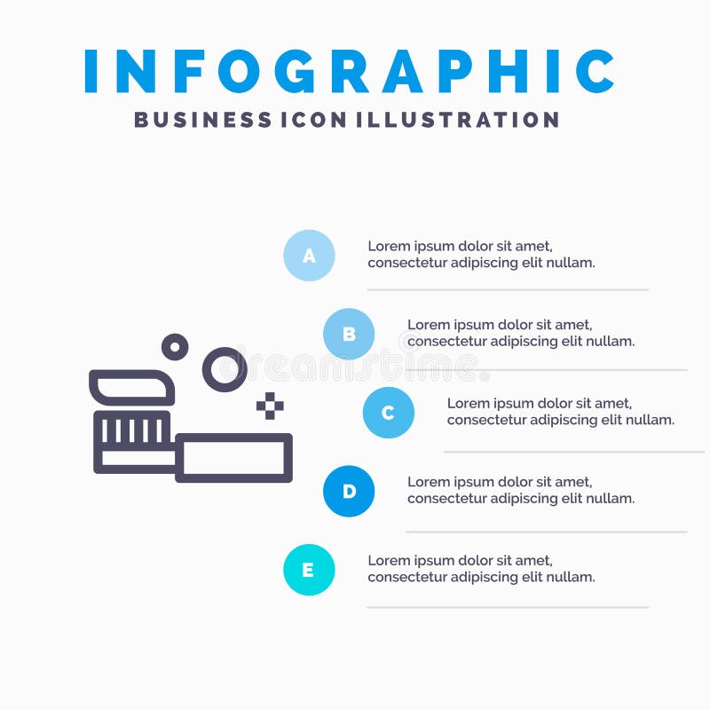 Bath, Bathroom, Cleaning, Shower, Toothbrush Line Icon with 5 Steps ...