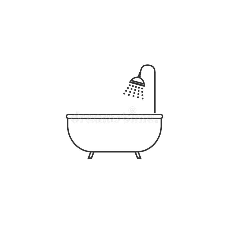 Bath, Bathroom, Shower Icon. Vector Illustration, Flat Design Stock ...