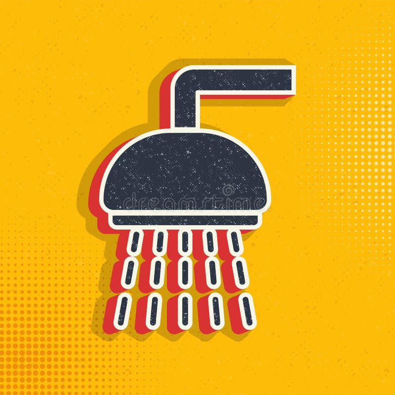 Bath, Bathroom, Shower Pop Art, Retro Icon. Vector Illustration of Pop ...