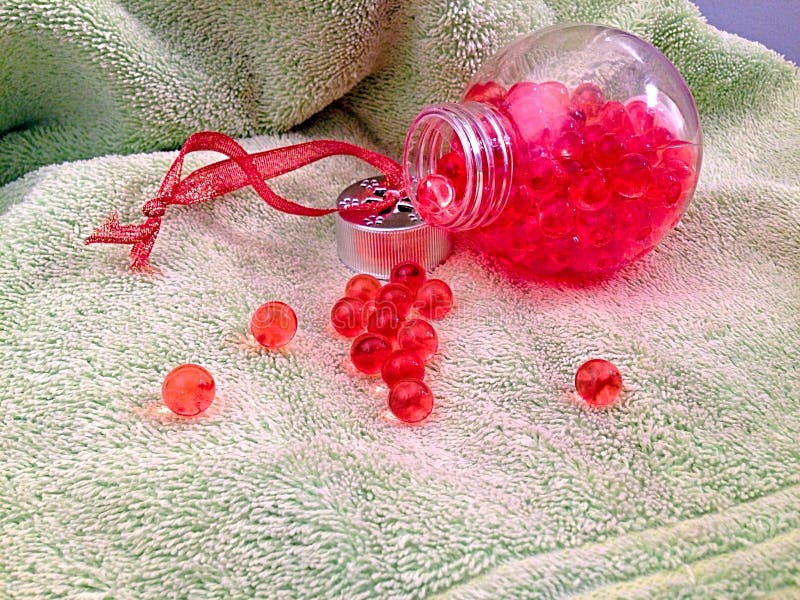 Bath beads stock image. Image of towel, bright, spill - 58979123