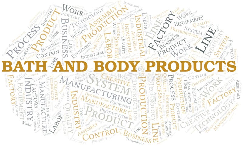 Bath and Body Products Word Cloud Create with Text only. Stock ...