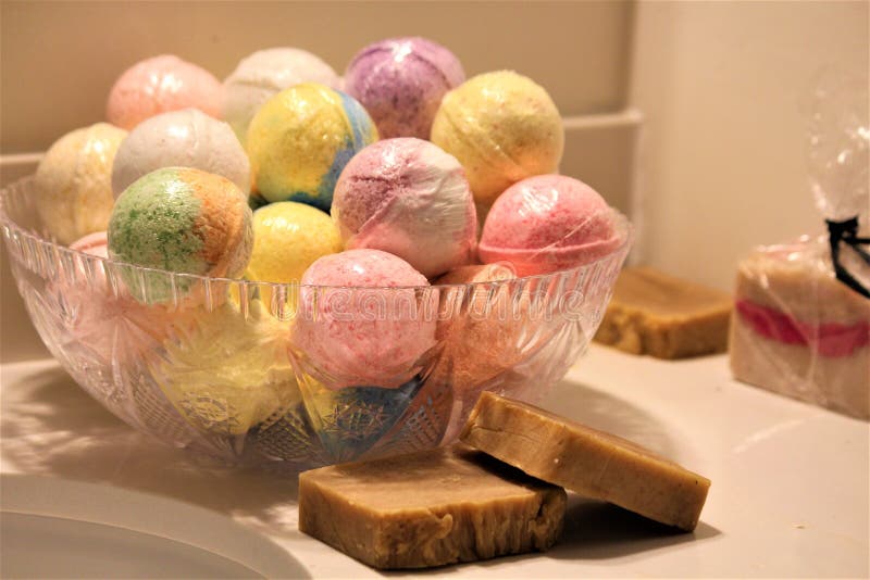 Bath Bombs in Assorted Colors. Stock Image - Image of aromatherapy ...