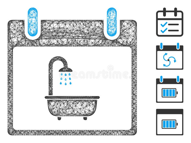 Bath Calendar Day Web Vector Mesh Illustration Stock Illustration ...