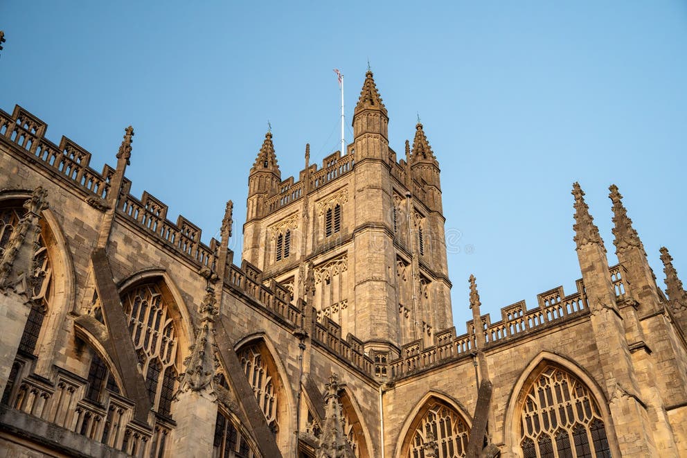 Bath Cathedral in the Evening Stock Photo - Image of facade, catholic ...