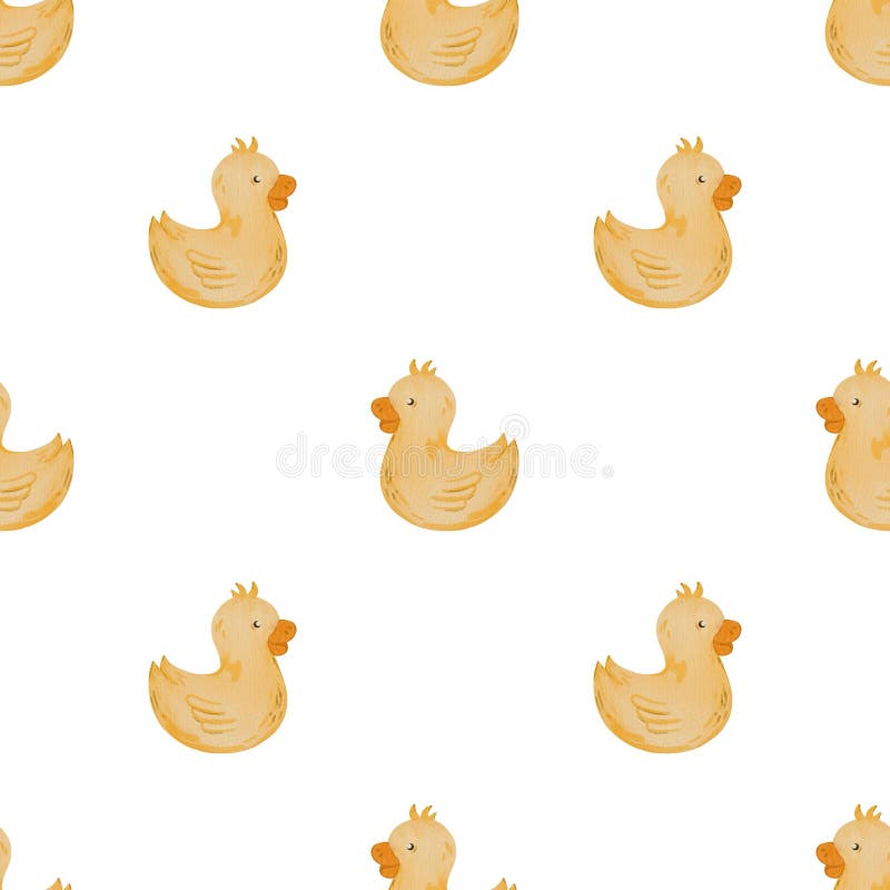 Seamless Pattern with Cute Ducks, Cartoon Duck Background, Bath Time ...