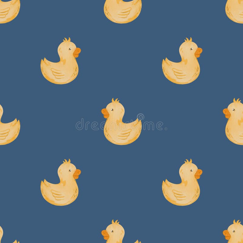 Seamless Pattern with Cute Ducks, Cartoon Duck Background, Bath Time ...