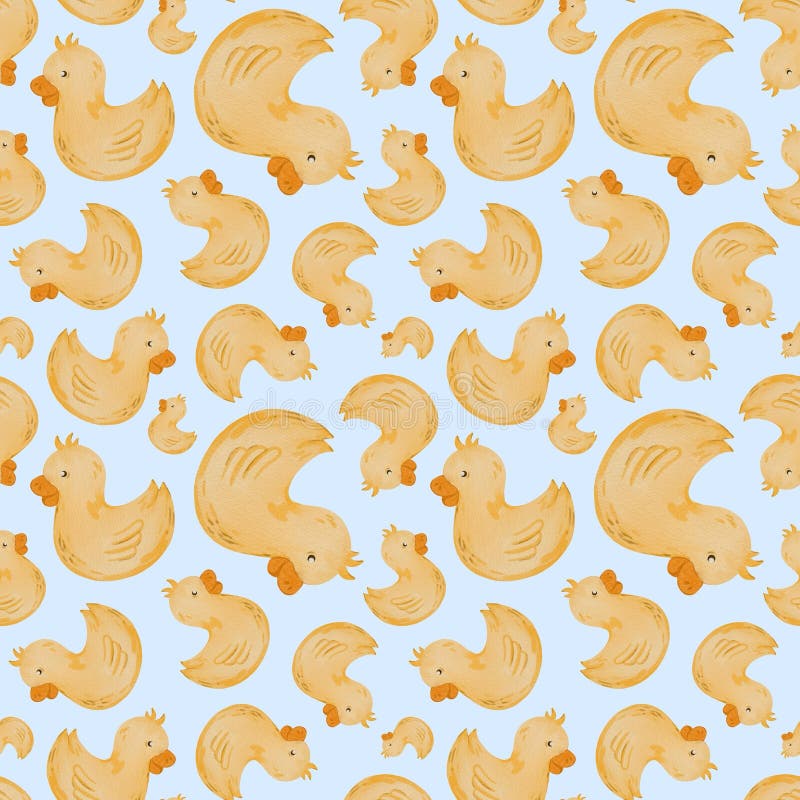 Seamless Pattern with Cute Ducks, Cartoon Duck Background, Bath Time ...