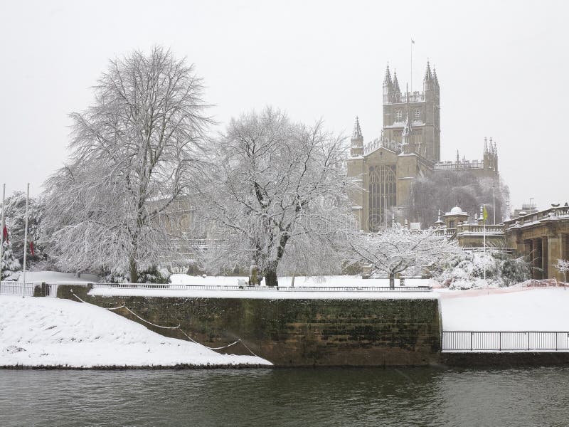 Bath England in the snow stock photo. Image of england - 168910840