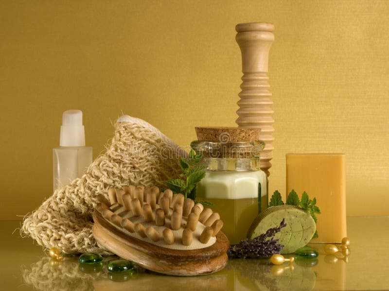 Bath equipment stock image. Image of relax, lavender, grass - 5526511