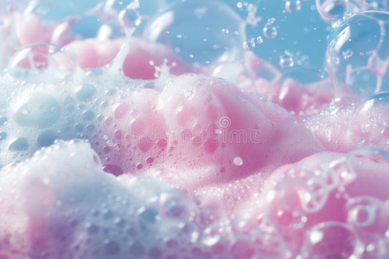 The Bath Features a Vibrant Pink and White Foam Surface, Creating a ...