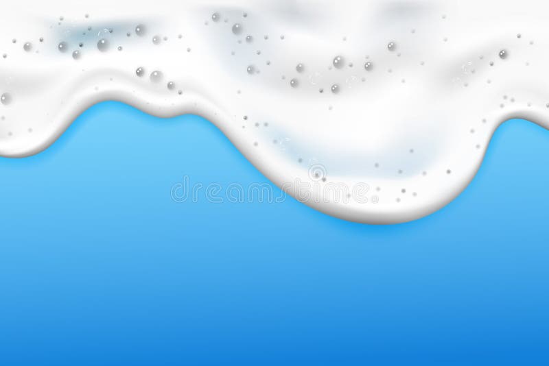 Bath Foam Isolated on Blue Background. Shampoo Bubbles Texture ...