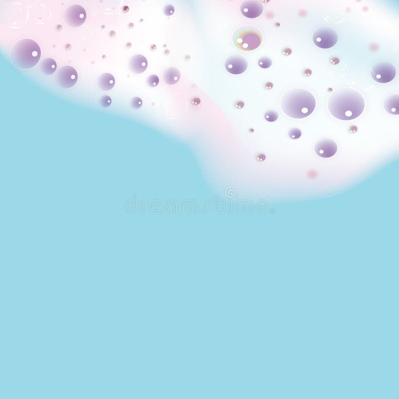 Bath Foam Isolated on Blue Background. Shampoo Bubbles Texture ...