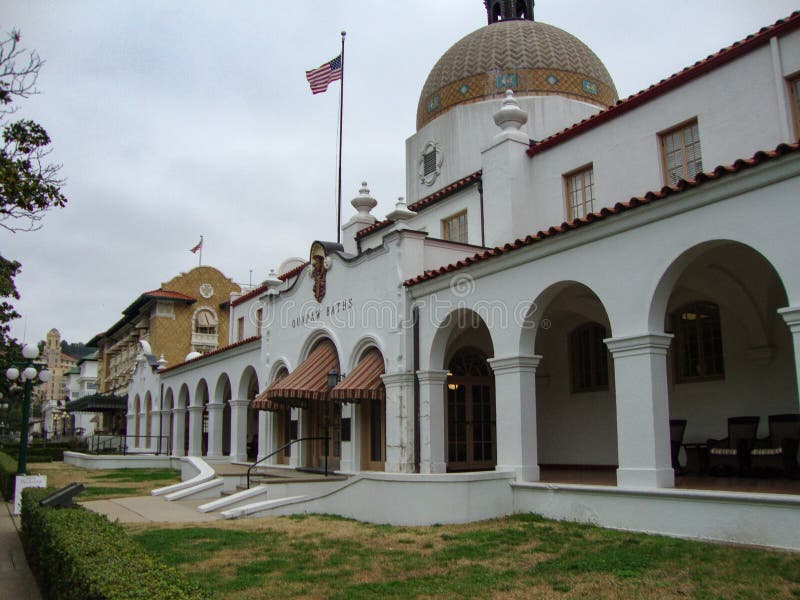 Bath House Row in Hot Springs National Park Stock Photo - Image of ...