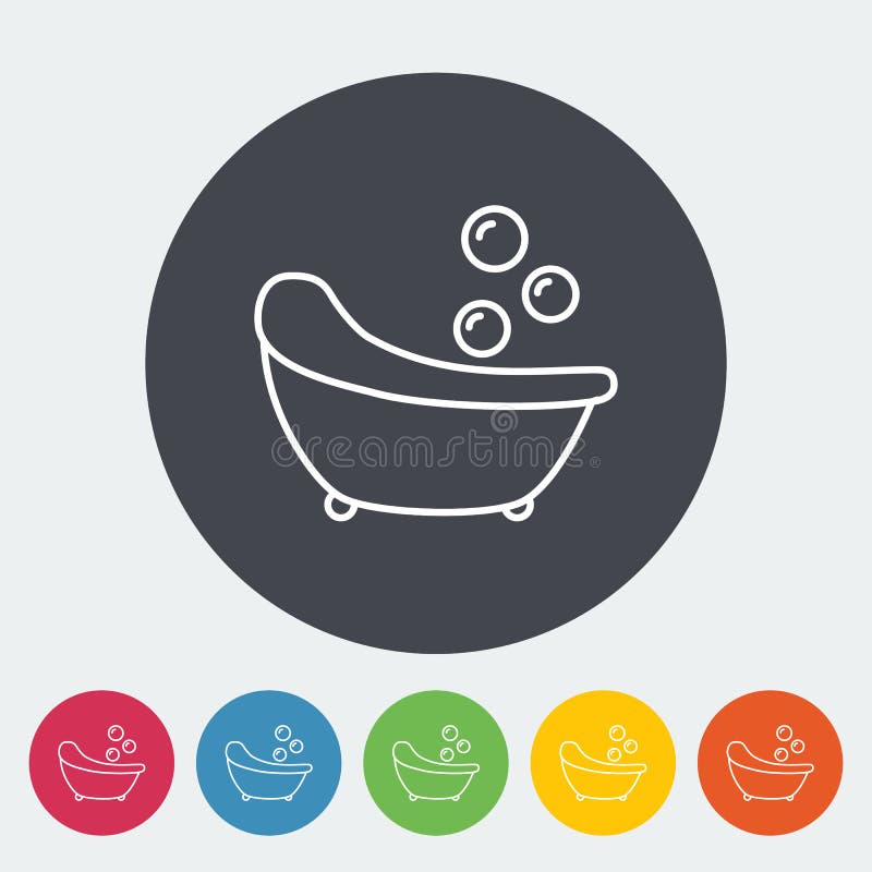 Bath icon stock vector. Illustration of bathroom, isolated - 95785542