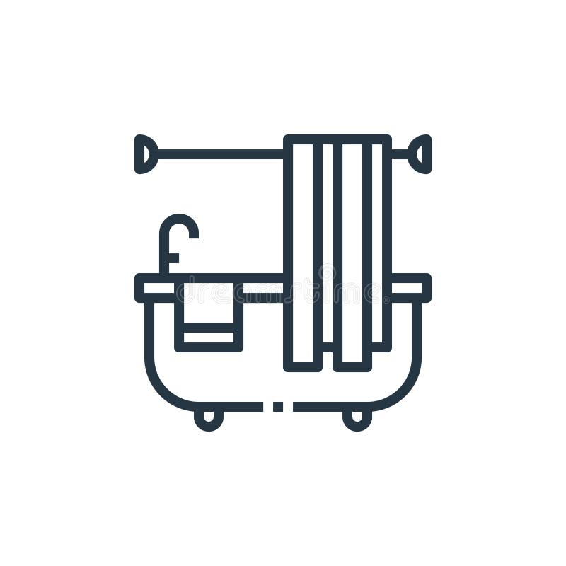 Bath Icon Vector from Furniture Concept. Thin Line Illustration of Bath ...