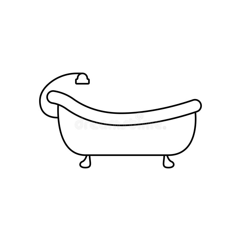 Bath Icon Vector Linear Style. Outline Shower Logo Vector. Concept of ...