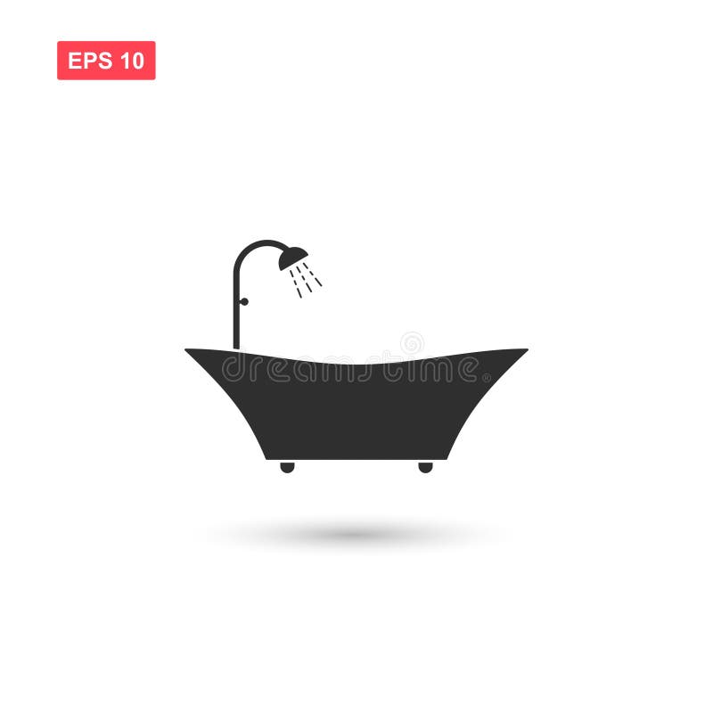 Bath Icon Vector with Shower Design Isolated 4 Stock Vector ...