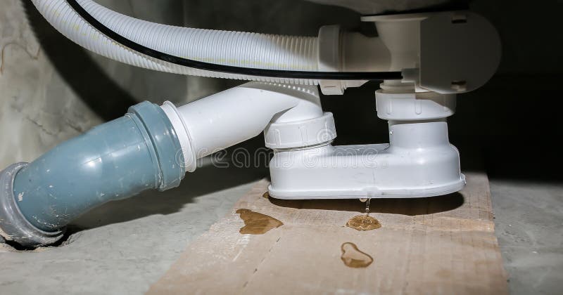 Bath Installation. Testing Tube Leak. Drops Of Water. Maintenance ...