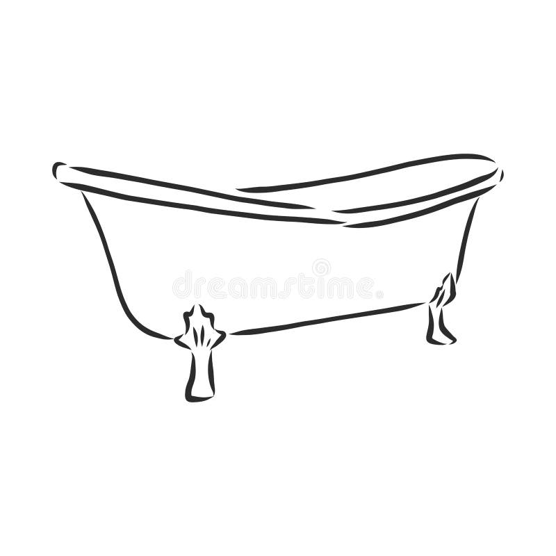 Bath Interior, Hand Draw, Bath, Vector Sketch Illustration Stock ...