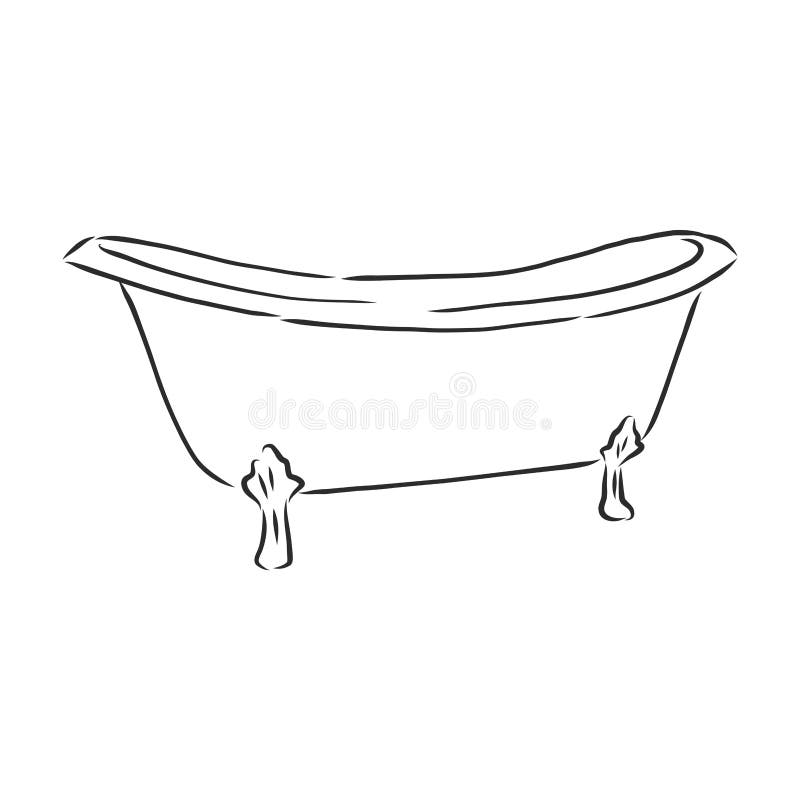 Bath Interior, Hand Draw, Bath, Vector Sketch Illustration Stock ...