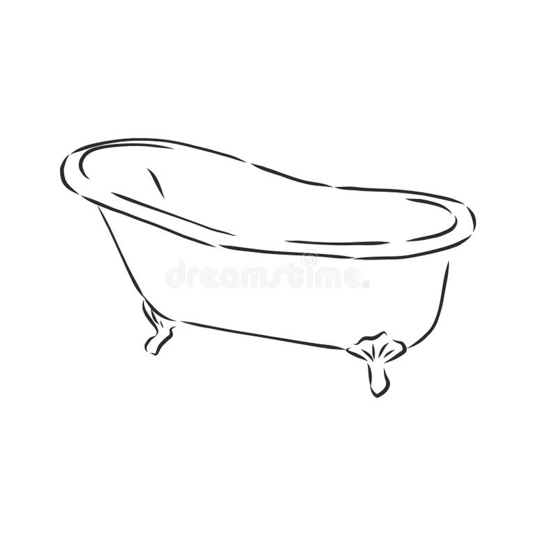 Bath Interior, Hand Draw, Bath, Vector Sketch Illustration Stock ...