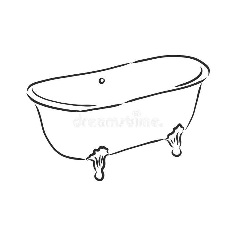 Bath Interior, Hand Draw, Bath, Vector Sketch Illustration Stock ...