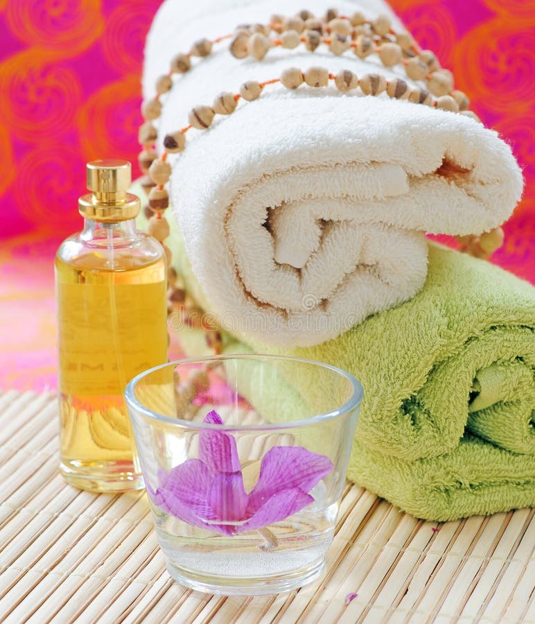 Bath items stock photo. Image of bathing, perfumed, towel - 18718720