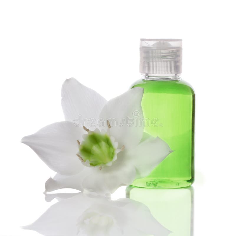 Bath Items - Liquid Soap and Flower Stock Photo - Image of natural ...