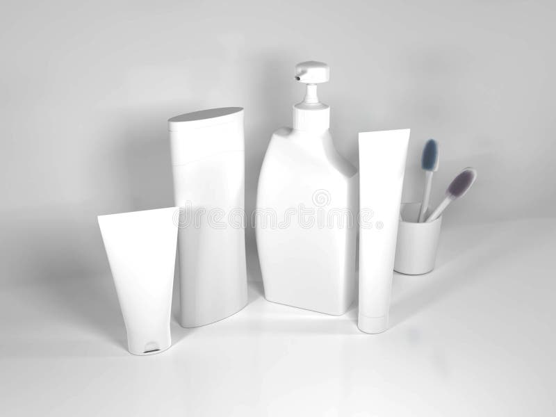Bath Kit Set Mockup stock illustration. Illustration of hygiene - 207597760