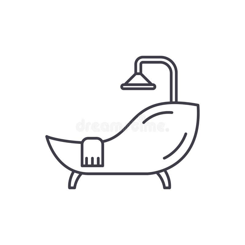 Bath Line Icon Concept. Bath Vector Linear Illustration, Symbol, Sign ...