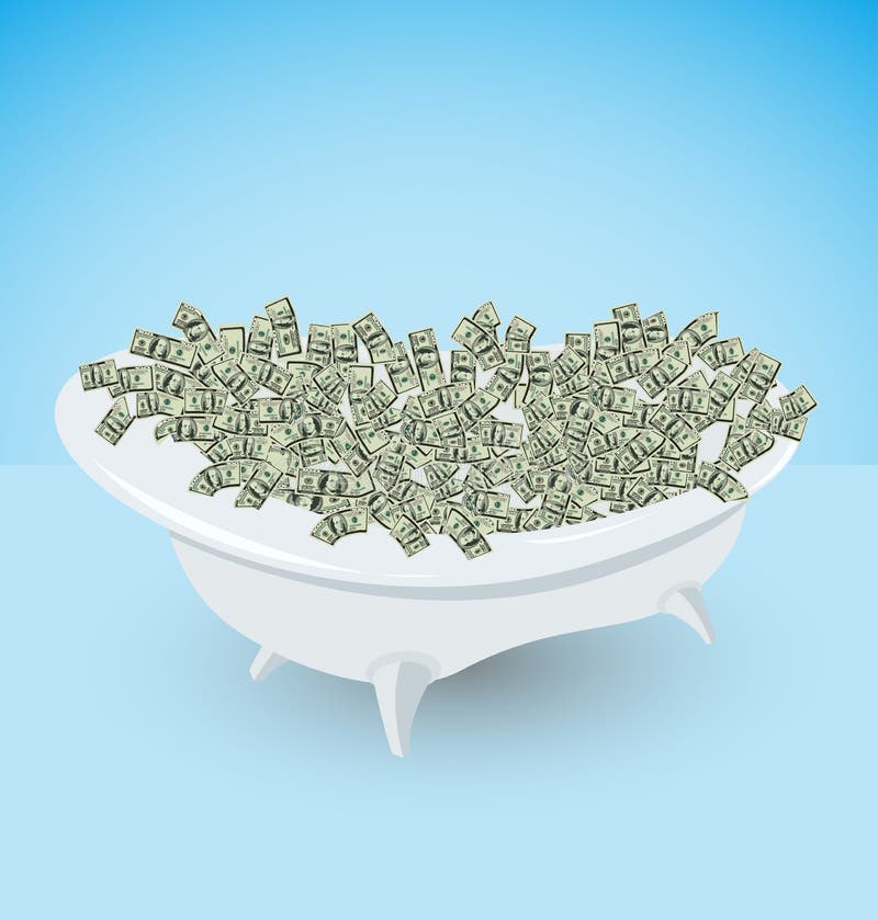 Bath with Money, Dollars, Wealth and Success Stock Vector ...