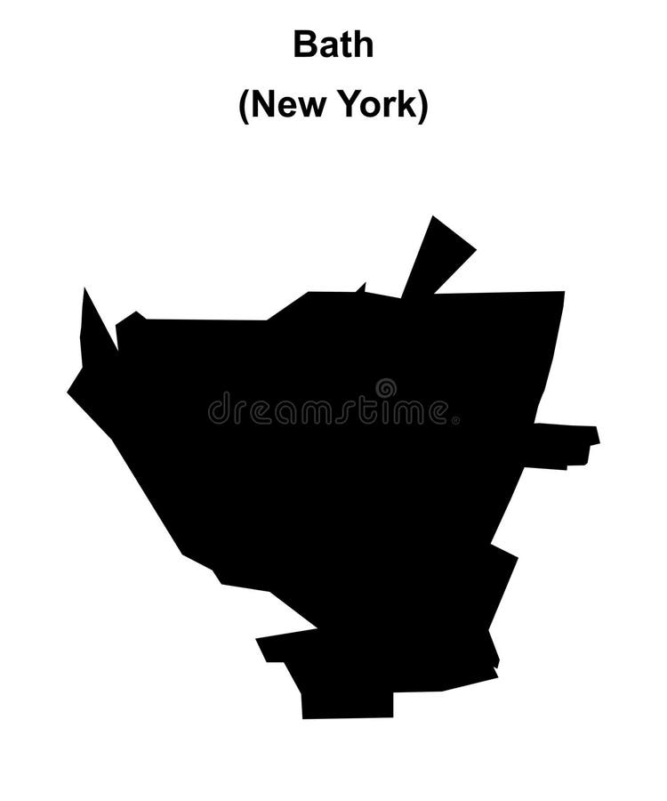 Bath outline map stock illustration. Illustration of region - 387613466