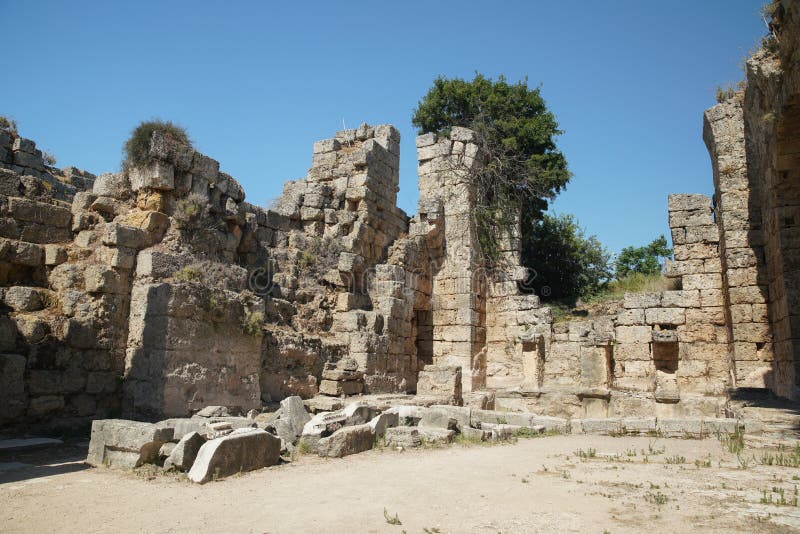 Bath in Perge Ancient City in Antalya, Turkiye Stock Photo - Image of ...