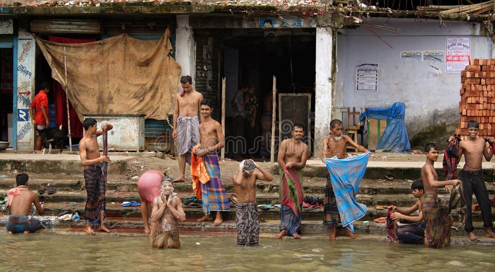 Bath on the river editorial photography. Image of traditional - 5037712