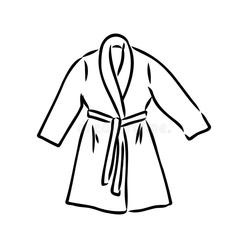 Bath Robe, Robe for the Shower, Bathrobe, Doodle Style, Sketch ...