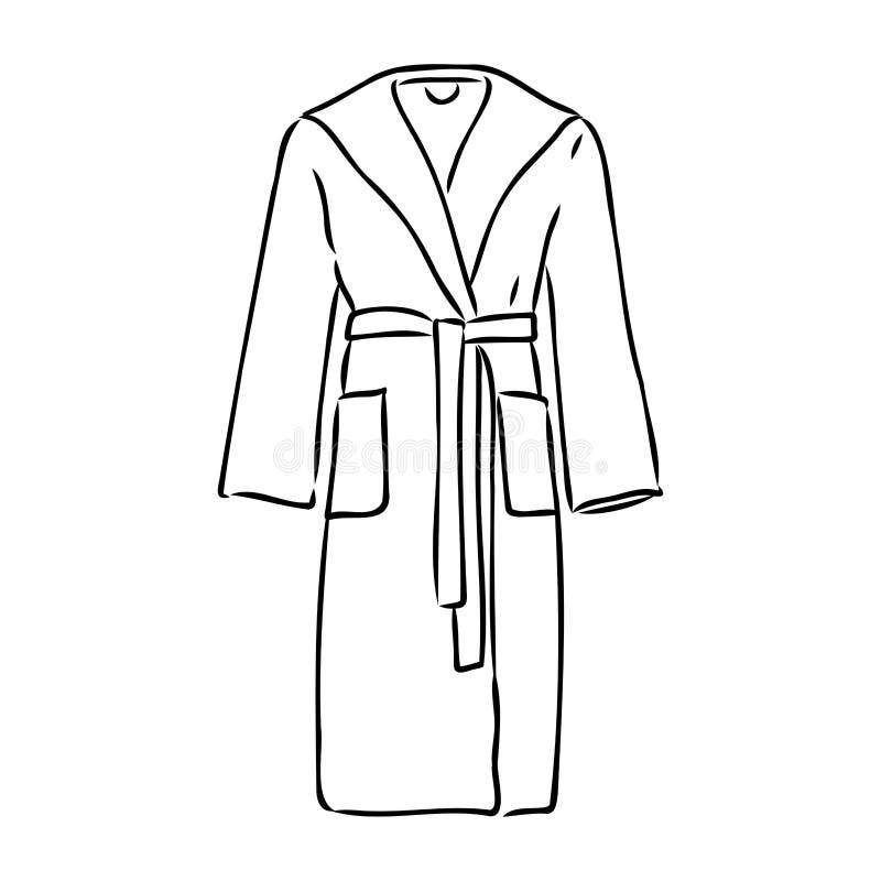 Bath Robe, Robe for the Shower, Bathrobe, Doodle Style, Sketch ...
