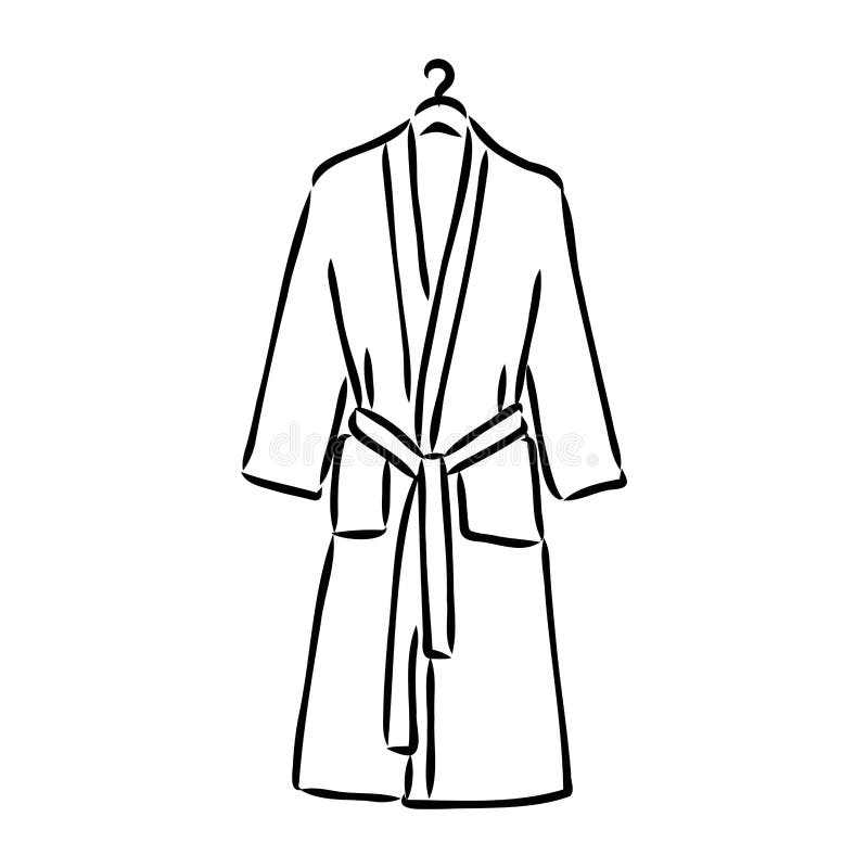 Bath Robe, Robe for the Shower, Bathrobe, Doodle Style, Sketch ...