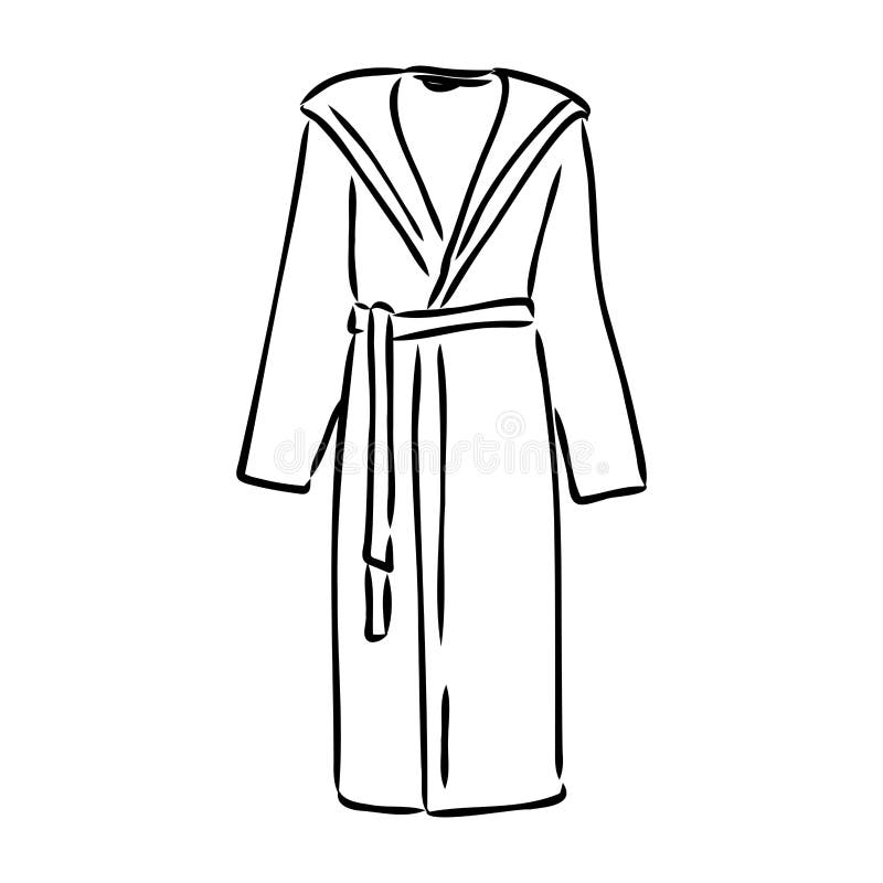Bath Robe, Robe for the Shower, Bathrobe, Doodle Style, Sketch ...