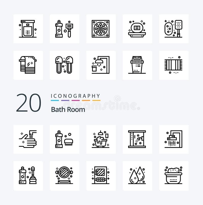 20 Bath Room Line Icon Pack Like Bathroom Cleaning Shower Bathroom ...