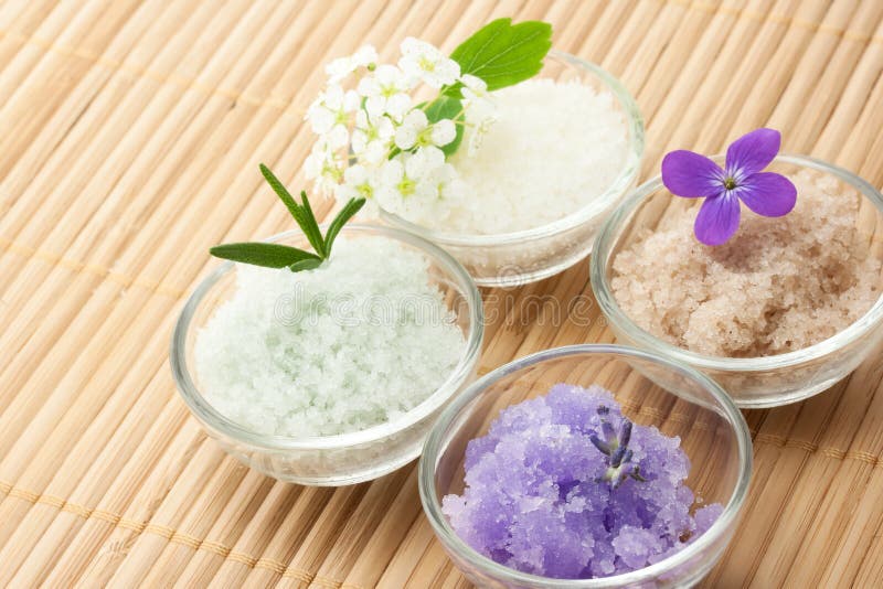 Bath salt with flowers stock photo. Image of rosemary - 24797972